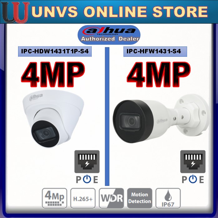 Dahua 4MP IP POE CAMERA DOME IPPOE NETWORK FULL HD DIGITAL DH-IPC ...