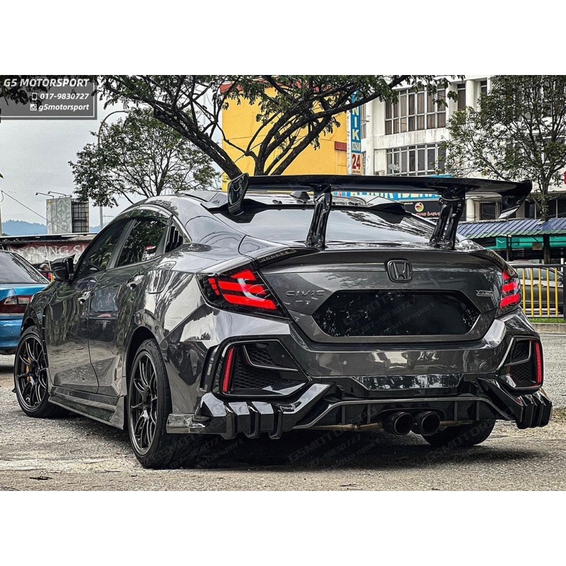 Honda Civic FC Type R Rear Bumper Mugen Diffuser Gloss Black | Shopee ...