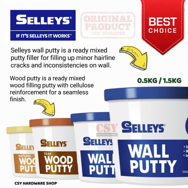 Selleys Wall Putty Filler / Wood Putty Filler | Shopee Malaysia