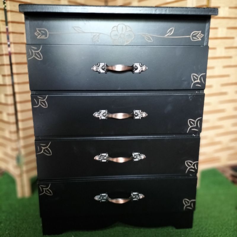 ALMARI 4 LACI VANTAGE HITAM & PUTIH (siap pasang) | Shopee Malaysia