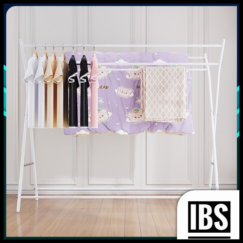 IBS Metal Clothing Drying Rack Multipurpose Shelf Haging Rack Rak Jemur ...