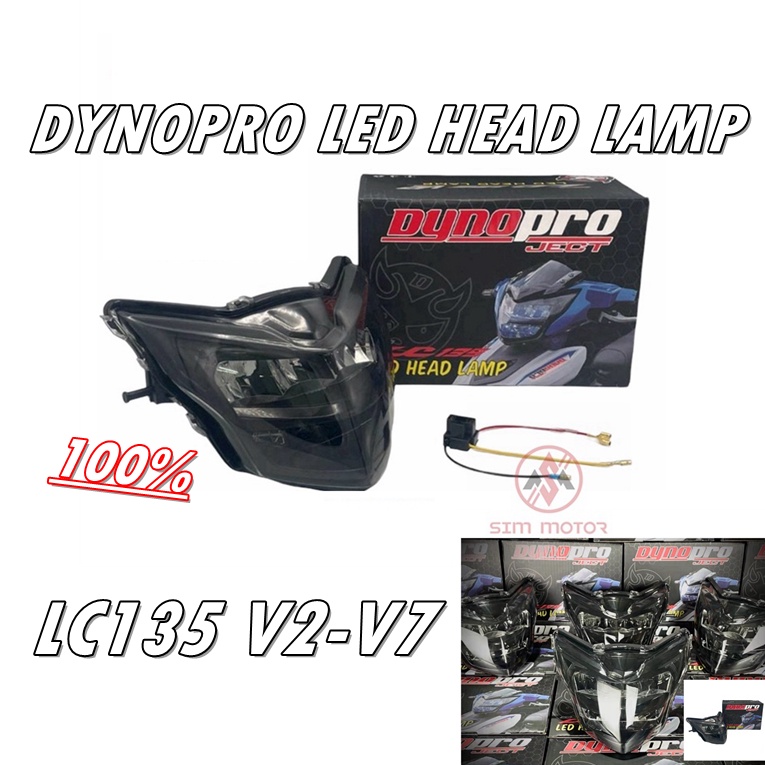 100% DYNOPRO DYNO PRO Yamaha LC135 V2-V7 LED Projector Head Lamp Super Terang Dyno Project Led ...