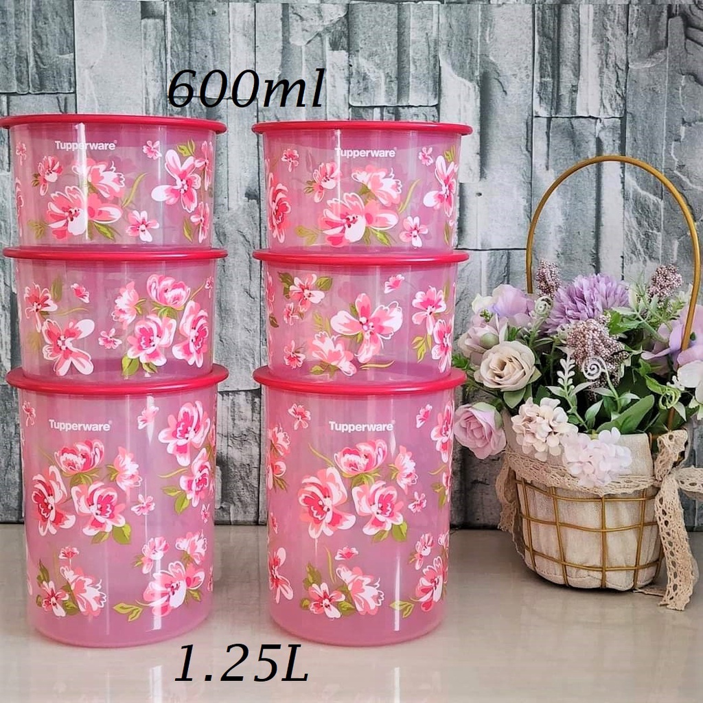 Tupperware Bloom Delight One Touch Set OT 1.25L/600ml CNY 2023 | Shopee Malaysia