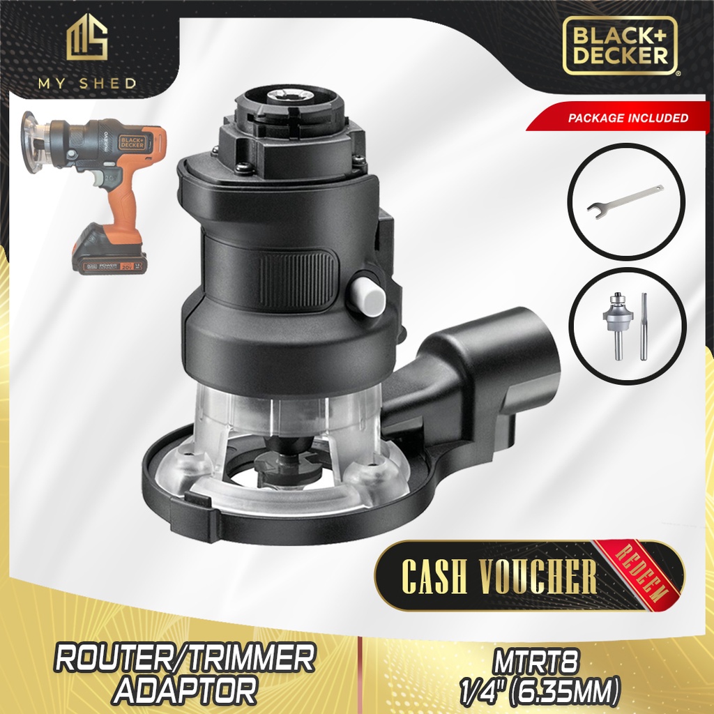 BLACK & DECKER MTRT8 Router / Trimmer Adaptor For EVO185 Multi Tool ...