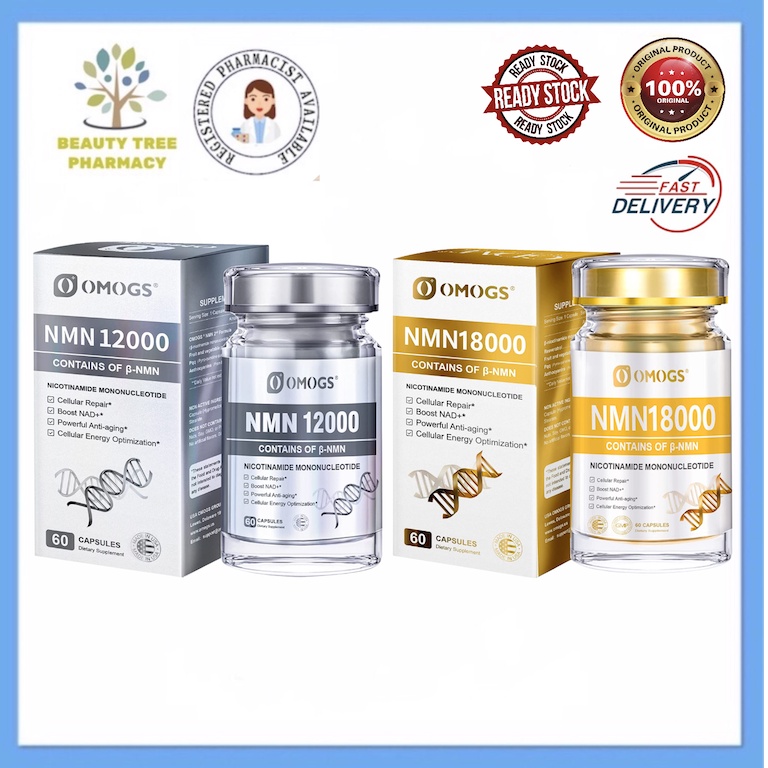 OMOGS NMN 12000 / 18000 60 capsules Anti Aging NAD+Booster | Shopee ...