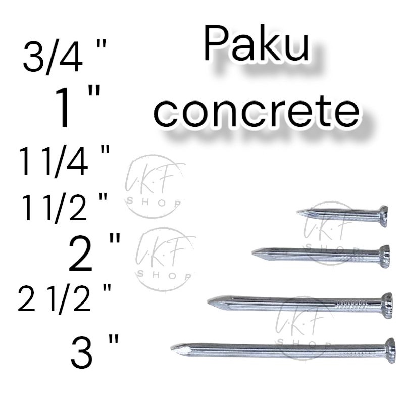 White Concrete Nail Paku Simen Paku Dinding Paku Batu Putih Small Pack ...