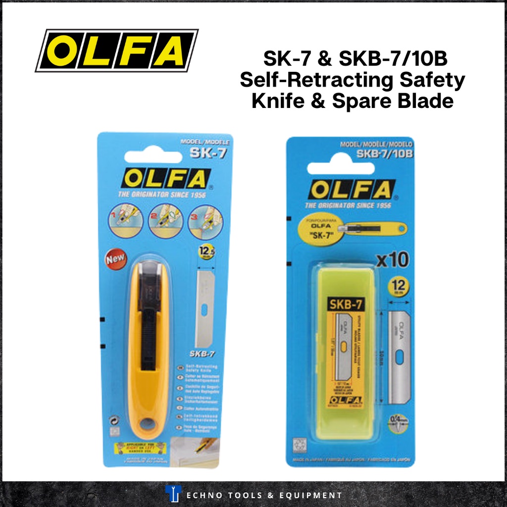OLFA Self-Retracting Safety Knife SK-7 & Spare Blade SKB-7/10B | Shopee ...