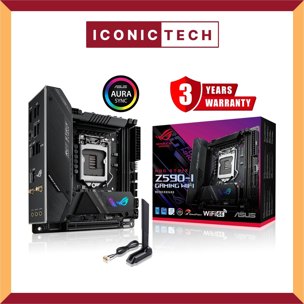 ASUS ROG STRIX Z590-I GAMING WIFI (MB-INTEL-1200) mini itx Motherboard ...