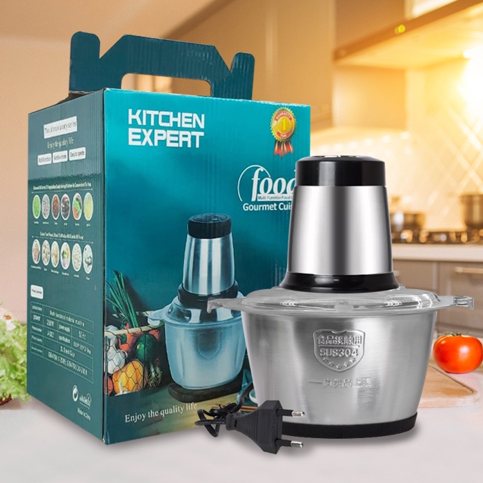 BBD (2L) Stainless Steel Mixer & Blender Food Chopper Electric Grinder ...