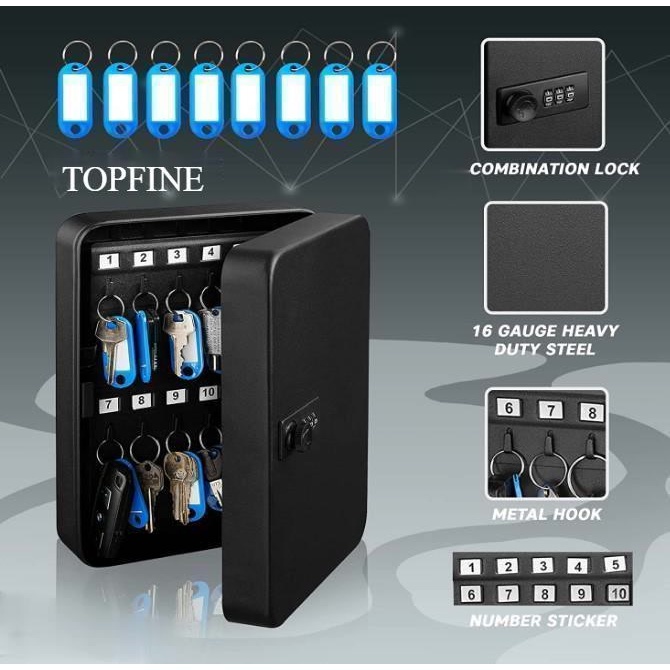 [Ready Stock] TOPFINE 6 / 20 Key Slots Keys Box Password Lock Metal ...