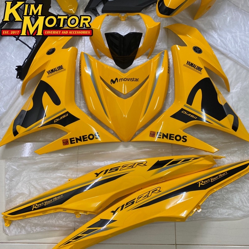 COVERSET Y15 V1 V2 ORIGINAL VELOZI MOVISTAR HORNET YELLOW STRIPE TANAM | Shopee Malaysia