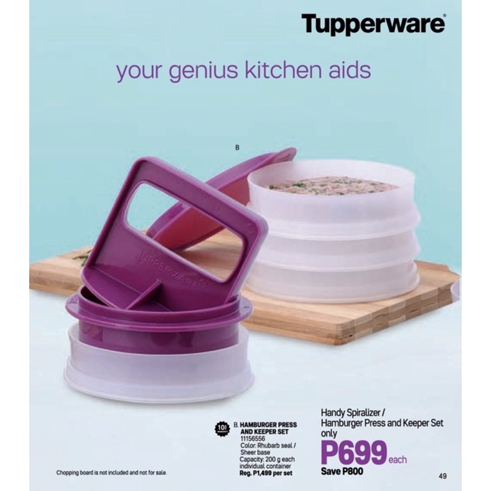 TUPPERWARE Hamburger Press & Keeper Set | Shopee Malaysia