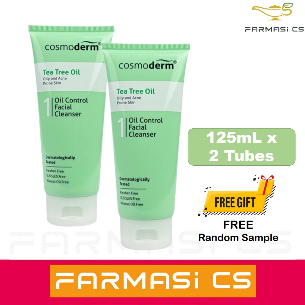 Cosmoderm Tea Tree Oil Control Facial Cleanser 125ml x 2 bottles (TWIN ...