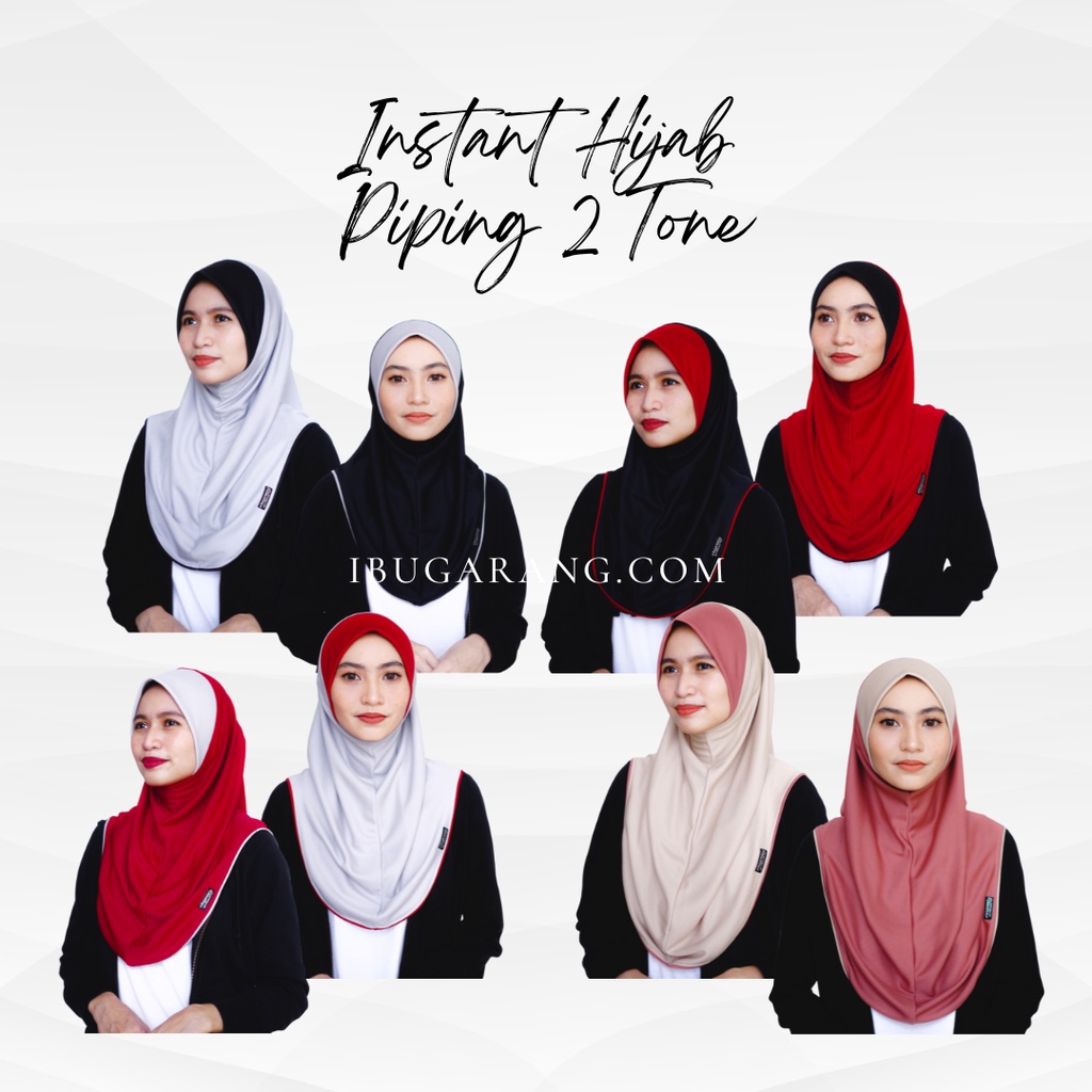 IBUGARANG Sports Hijab (S/M/L) Instant Hijab Piping 2 Tone Tudung Sarung Jersey | Shopee Malaysia