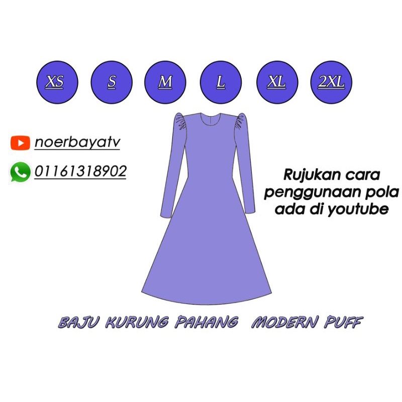 POLA BAJU KURUNG PAHANG MODEN LENGAN PUFF | Shopee Malaysia