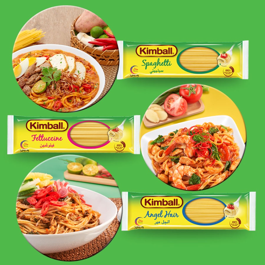 Kimball Spaghetti Mee Rebus Pasta Angel Hair Kueh Teow Fettuccine (400g ...