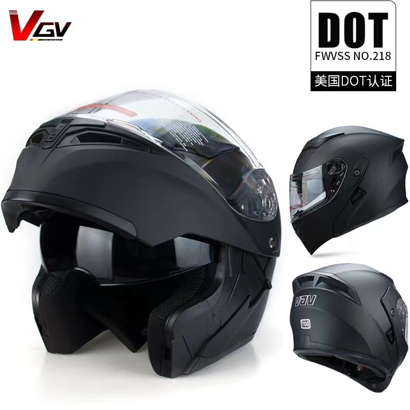 VGV 90 Flip up Helmet Modular Motorcycle Helmet Double Lens Built-in ...