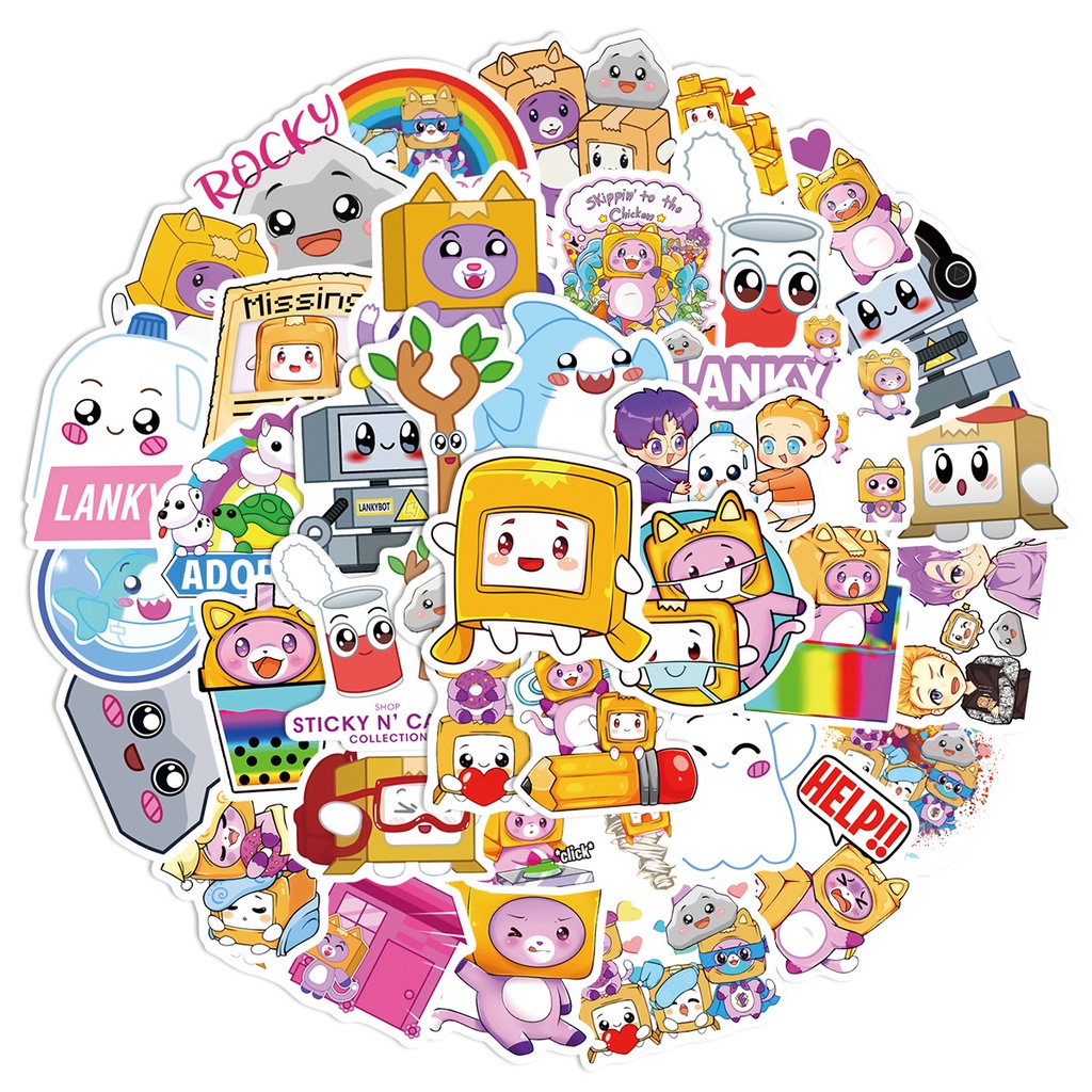 LANKYBOX 52 pcs DIY Waterproof Non Repeating Stickers Pack | Shopee ...