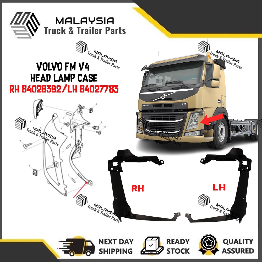 VOLVO FM V4 VERSION 4 HEAD LAMP RIM FRAME CASE | Shopee Malaysia