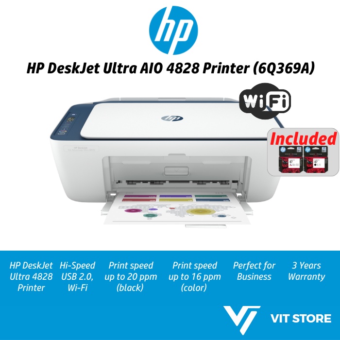 HP DeskJet Ultra AIO 4828 6Q369A Wireless Printer (Print,Scan,Copy ...