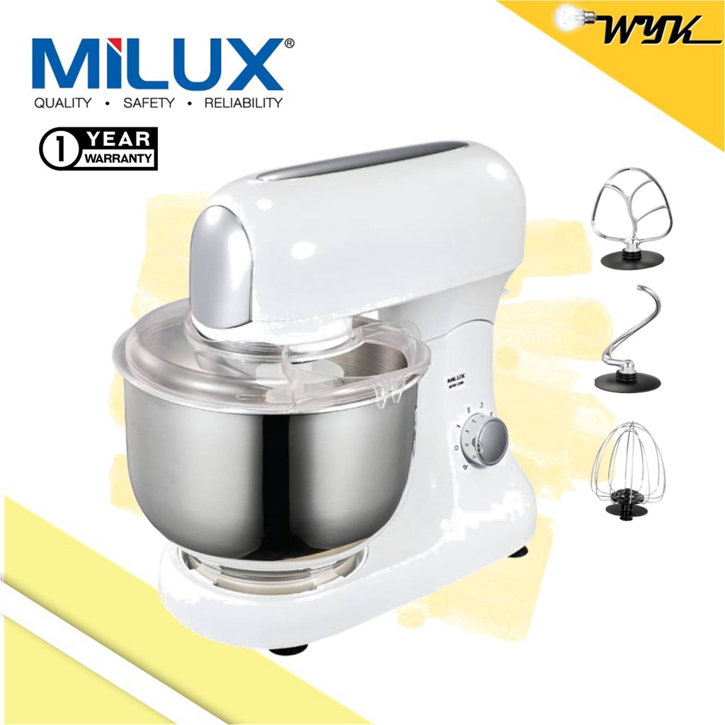 Milux 6L Stainless Steel Bowl Power Mixer MPM-1200 (White) | Shopee ...