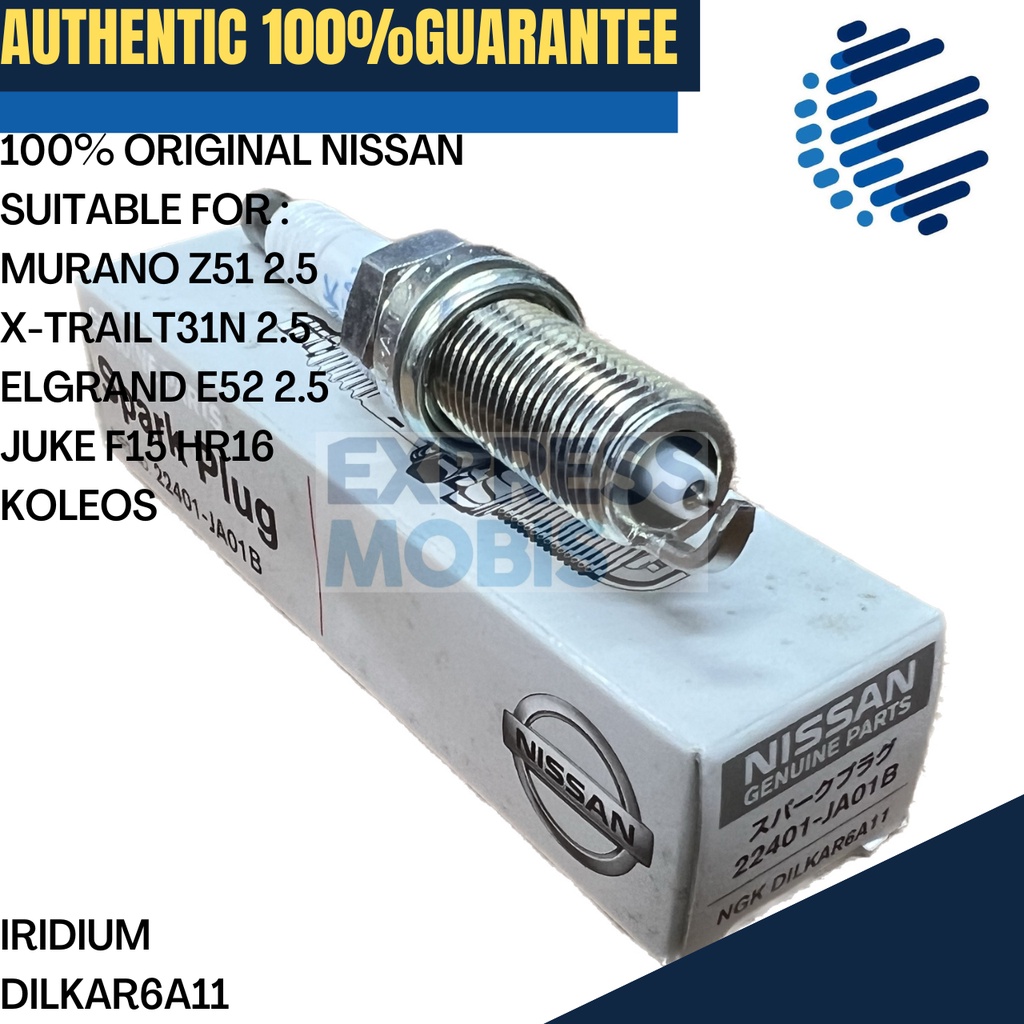 100% ORIGINAL NISSAN SPARK PLUG 22401-JA01B IRIDIUM ( DILKAR6A11 ...