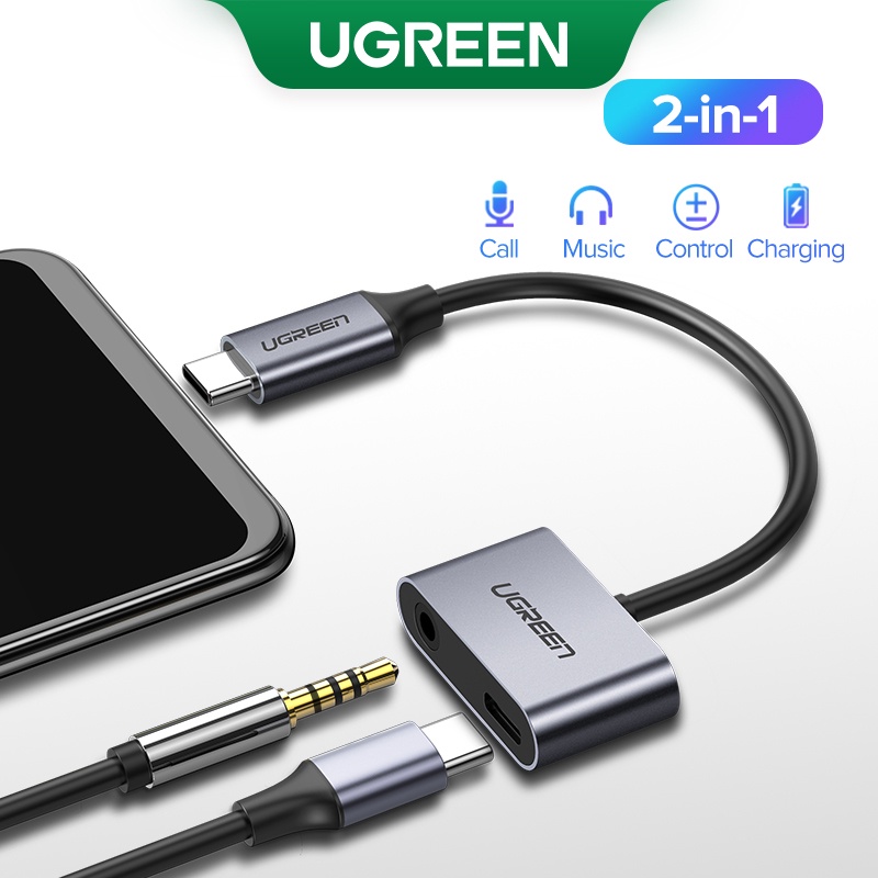 UGREEN 2 in 1 Type C to Audio Converter Jack and Type C Adapter (3.5mm ...