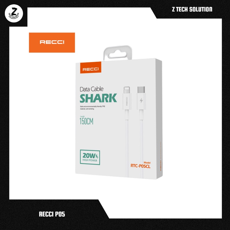 Recci RTC-P05 Shark Series Cable 1.5M White | Shopee Malaysia