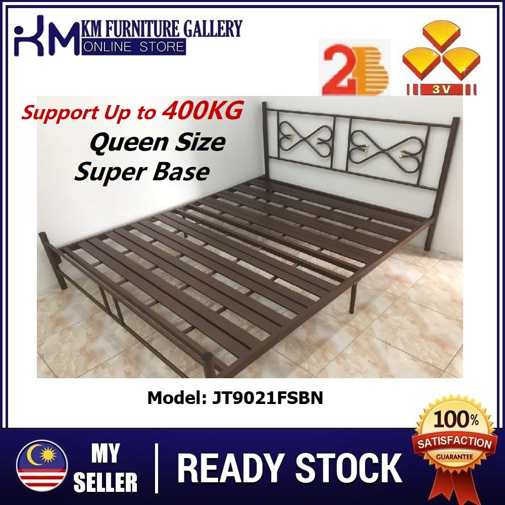 KM Furniture Gallery 3V/2B QUEEN Metal Bed Frame Super Base Heavy Duty ...