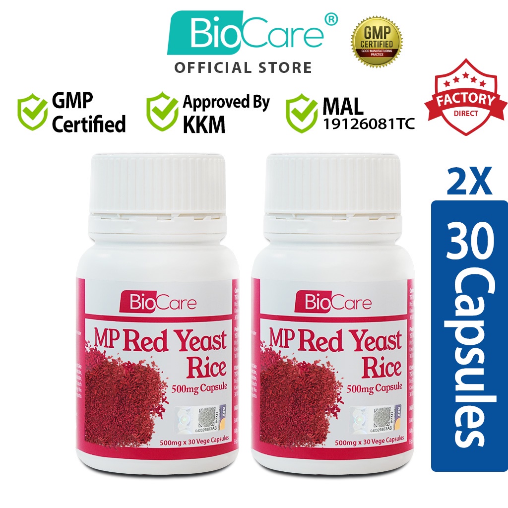 Biocare Red Yeast Rice Capsule (2 x 30's x 500mg) | Shopee Malaysia