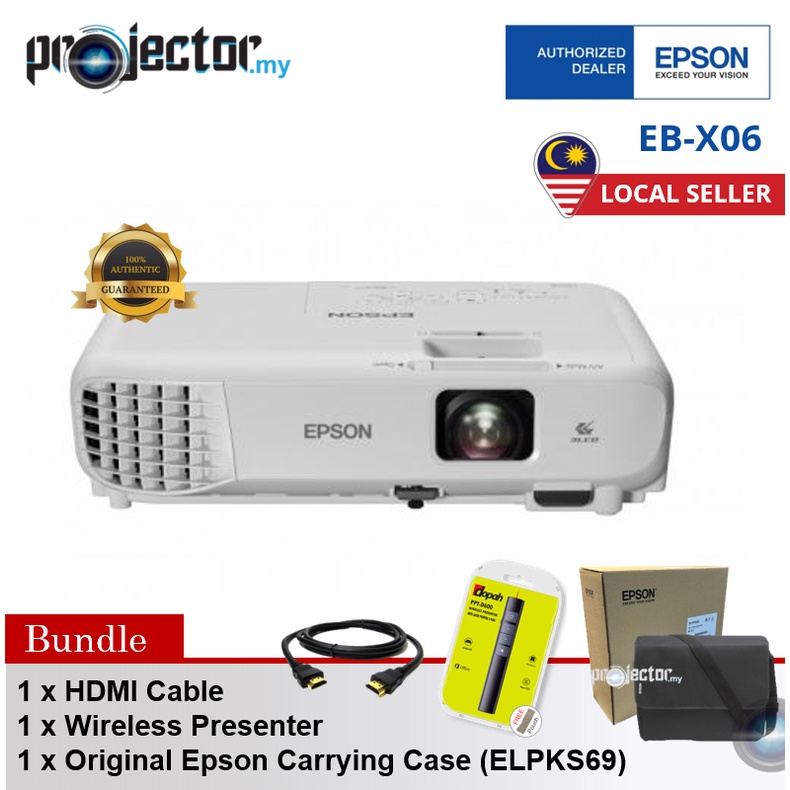 Epson EB-X06 XGA 3600 Lumens 3LCD Business Projector (Replaced of EB ...