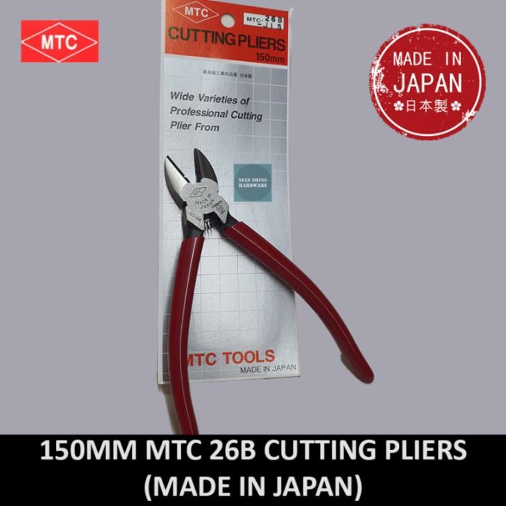 [100% ORIGINAL] MTC DIAGONAL CUTTING PLIER MTC-26B / WIRE CUTTER (MADE IN JAPAN) | Shopee Malaysia