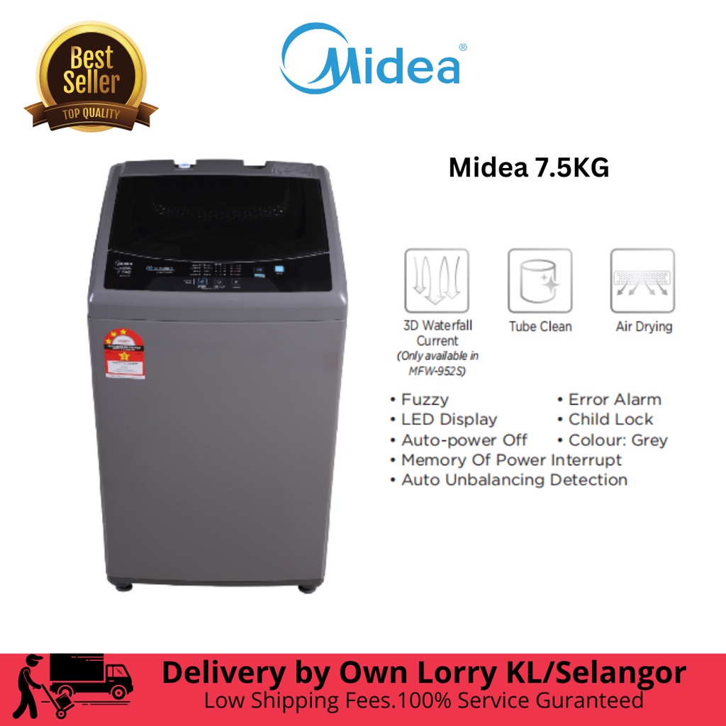 Midea 7.5KG /8.5KG / 9.5KG/ 10KG Washing Machine (Selangor/ KL Fast Delivery) | Shopee Malaysia