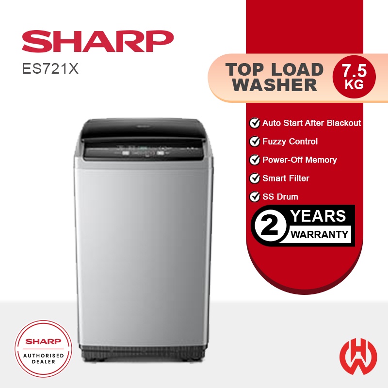 SHARP 7.5KG FULLY AUTO TOP LOAD WASHING MACHINE ES721X | Shopee Malaysia