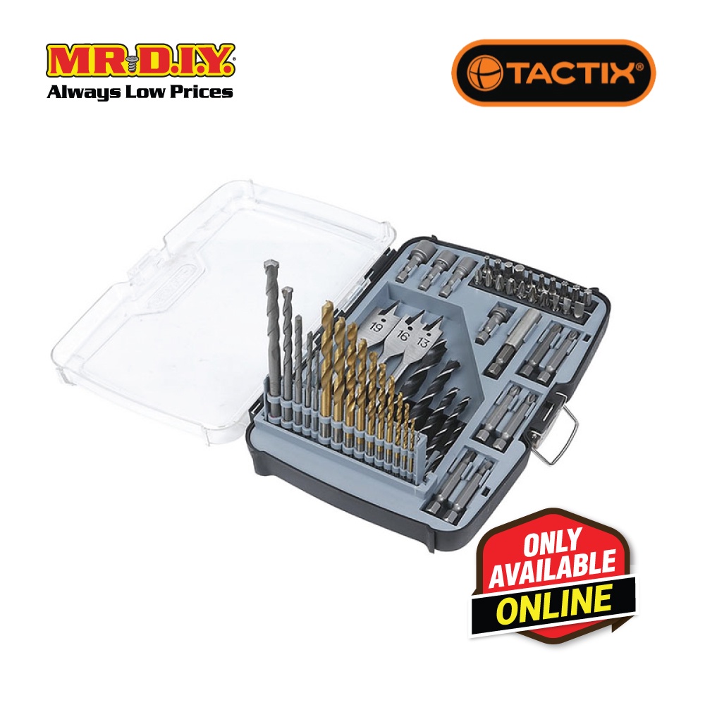 TACTIX Drill & Bit Set (55 pieces) | Shopee Malaysia