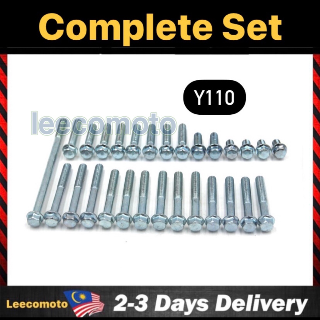 YAMAHA Y110 SS110 Y110SS CRANKCASE FULL ENGINE COVER SCREW COMPLETE SET ...
