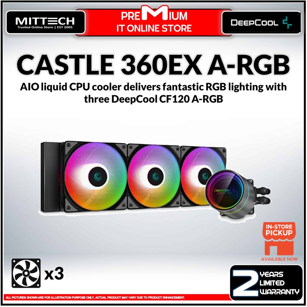 Deepcool CASTLE 360EX A-RGB CPU Liquid Cooler | Anti-Leak Technology ...