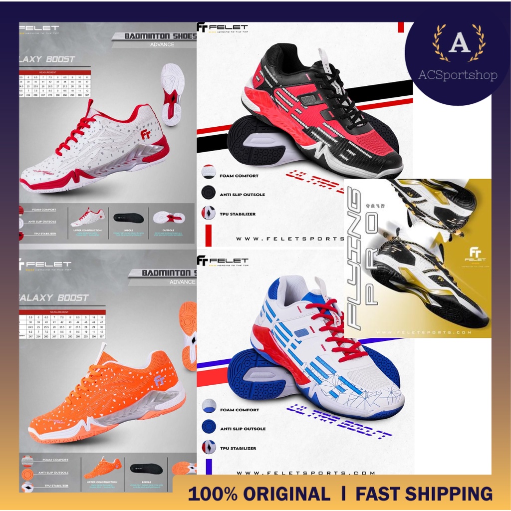 !!Ready Stock!! FELET Badminton Shoe Flying Pro Comfort Boost 1.0 (100% ...