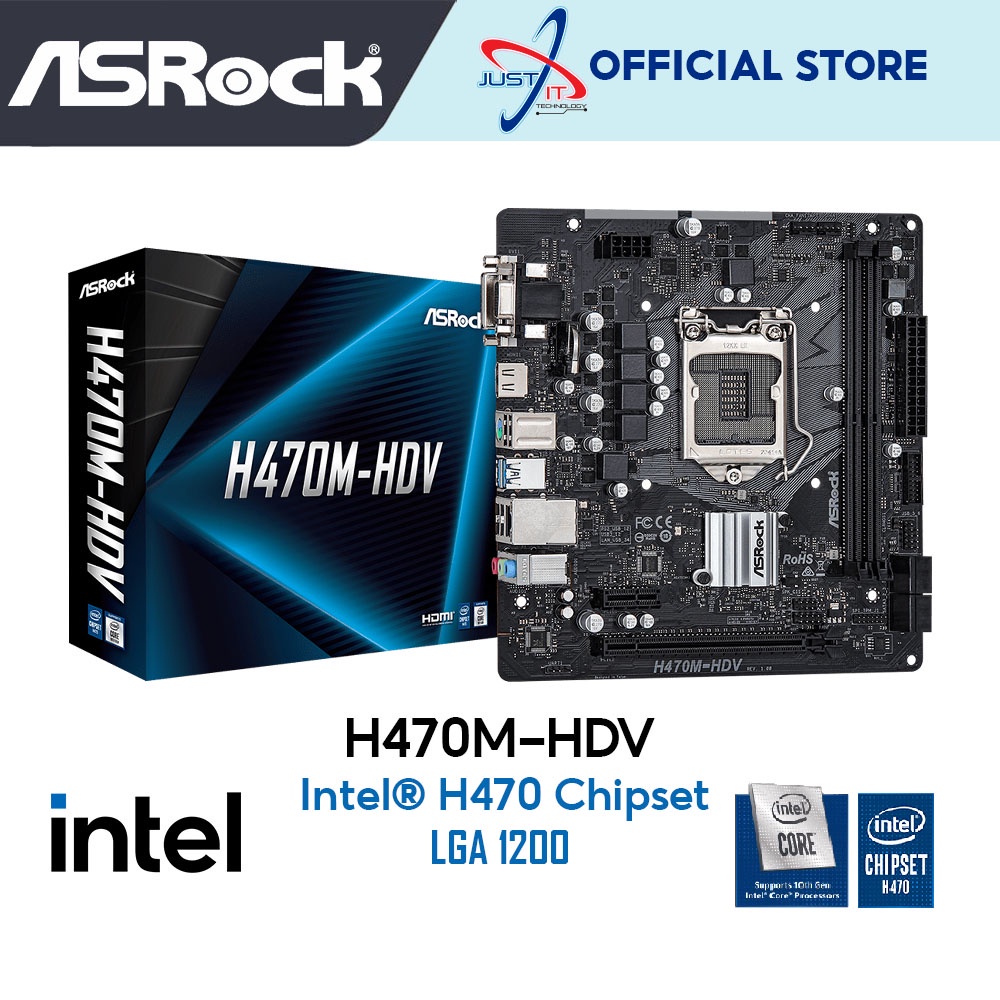 ASROCK H470M-HDV/M.2 LGA1200 Mainboard Combo Deal INTEL G6405 / I3 ...