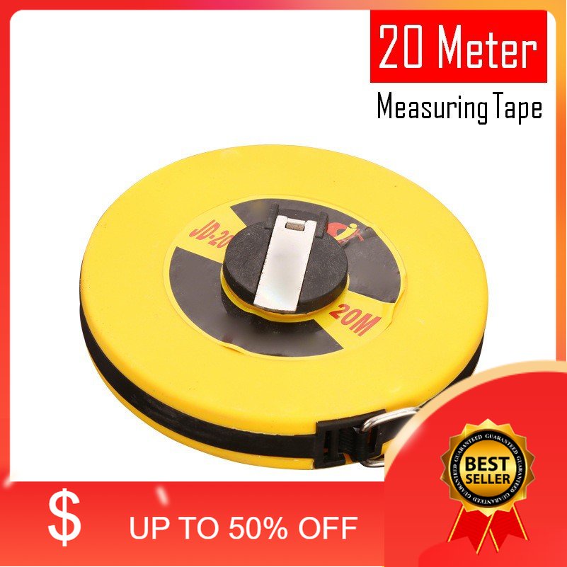 ?KL STORE 20m 20 Meter Hand Disc Flexible Ruler Fiber Measuring Tape ...