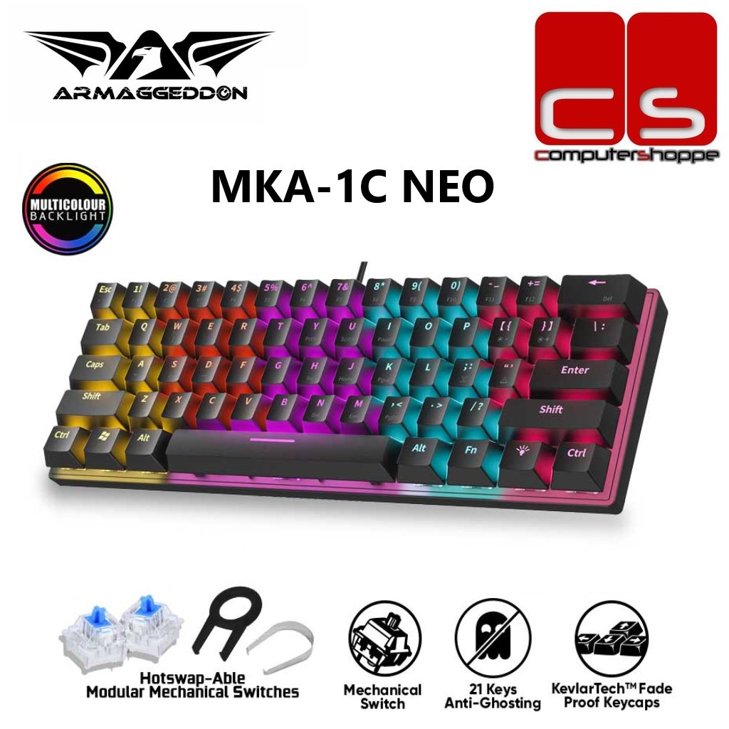 Armaggeddon MKA-1C Neo Psychswift 60% Mechanical Keyboard - Black/White ...
