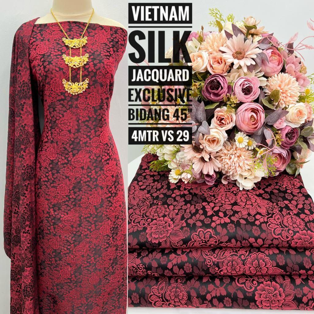 KAIN PASANG SUTERA VIETNAM/VALLENTINO JACQUARD EXCLUSIVE | Shopee Malaysia