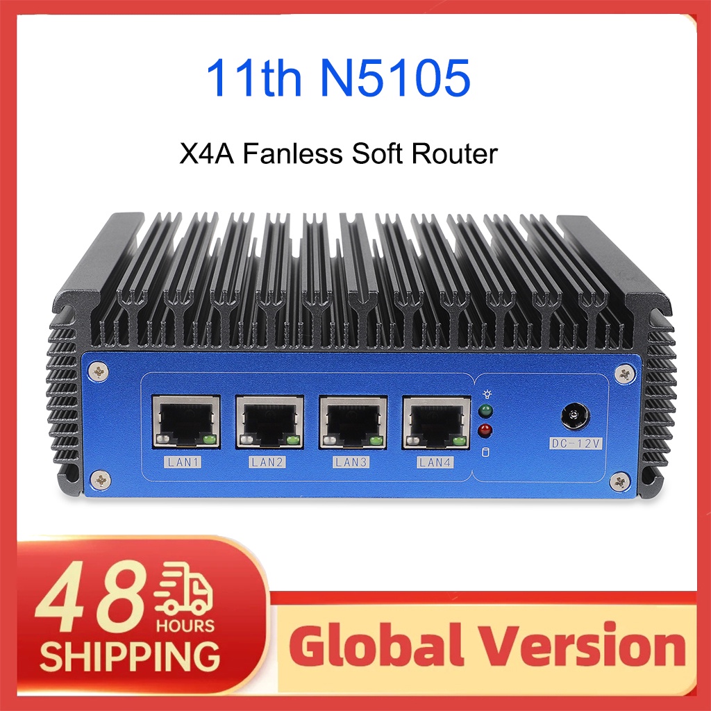 New 2.5G pfSense Router 11th Intel N5105 4*lntel i225 Nics NVMe 2*DDR4 ...