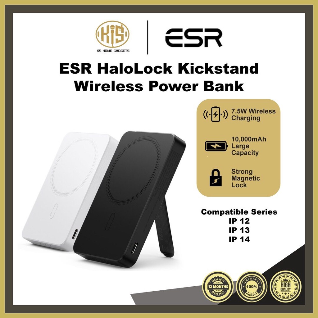 ESR HaloLock 5K/10KmAh Kickstand Wireless Power Bank | Shopee Malaysia