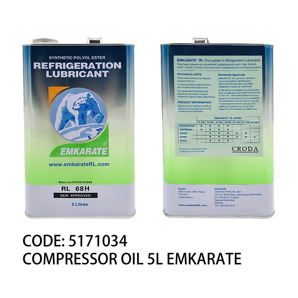 EMKARATE RL68H Compressor Refrigeration Oil Envionemnt Friendly ...