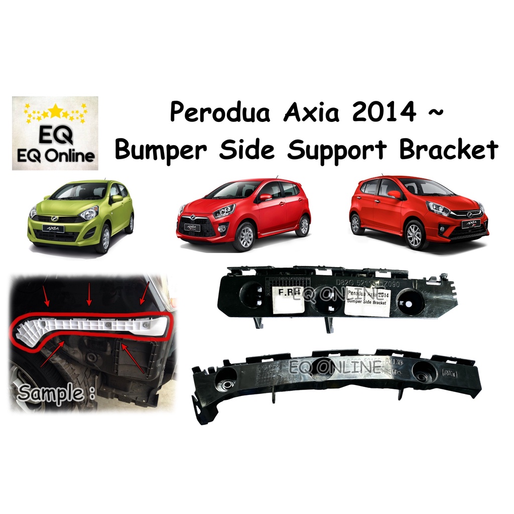 Perodua Axia 2014 Front & Rear Bumper Side Support Bracket / Fender ...