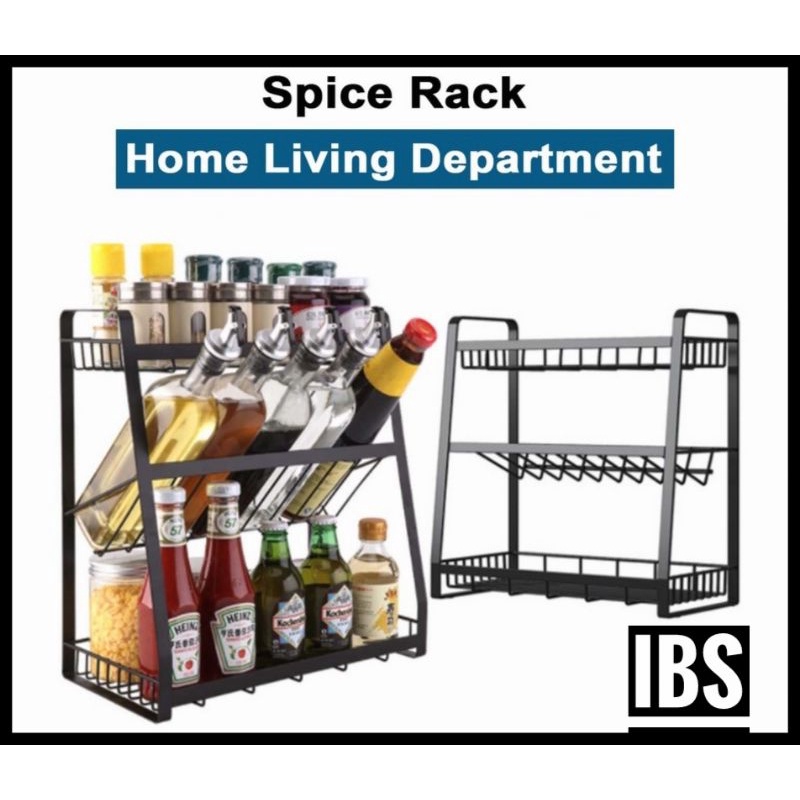 IBS Stainless Steel Food Storage 2/3 Layer Spice Rack Storage Organizer ...