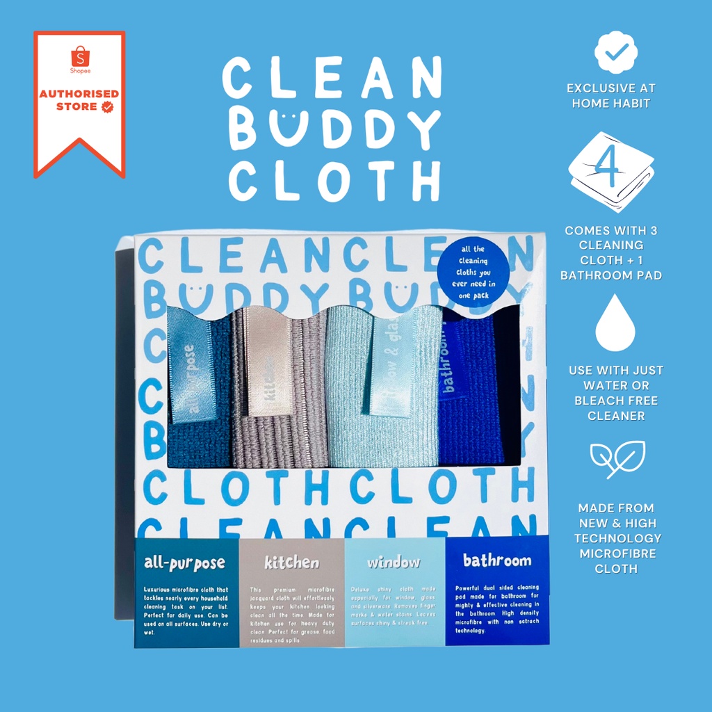 [NEW] CLEAN BUDDY CLOTH - CLEANING CLOTH PACK 4 IN 1, MULTIPURPOSE ...