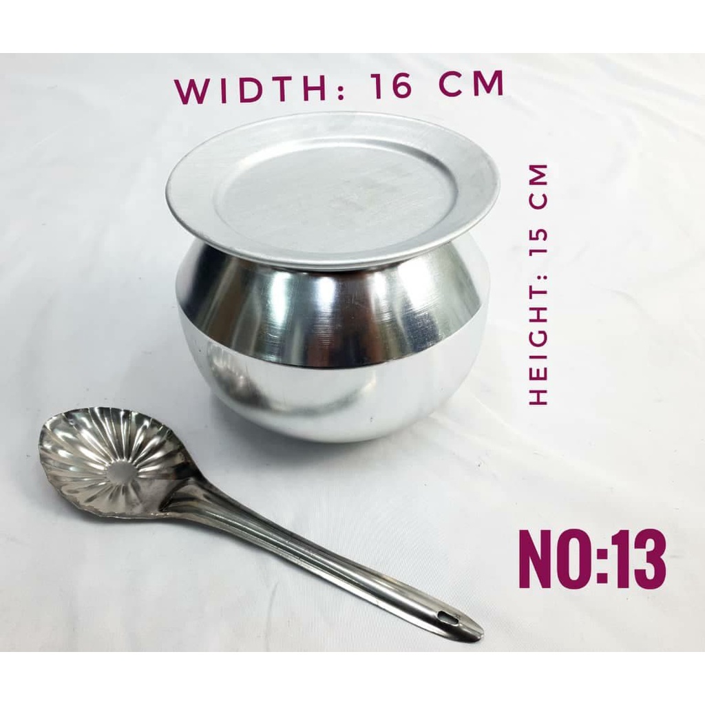 Ponggal Panai Anodized Aluminium Pot With Lid and Spoon G17661/G12851 ...