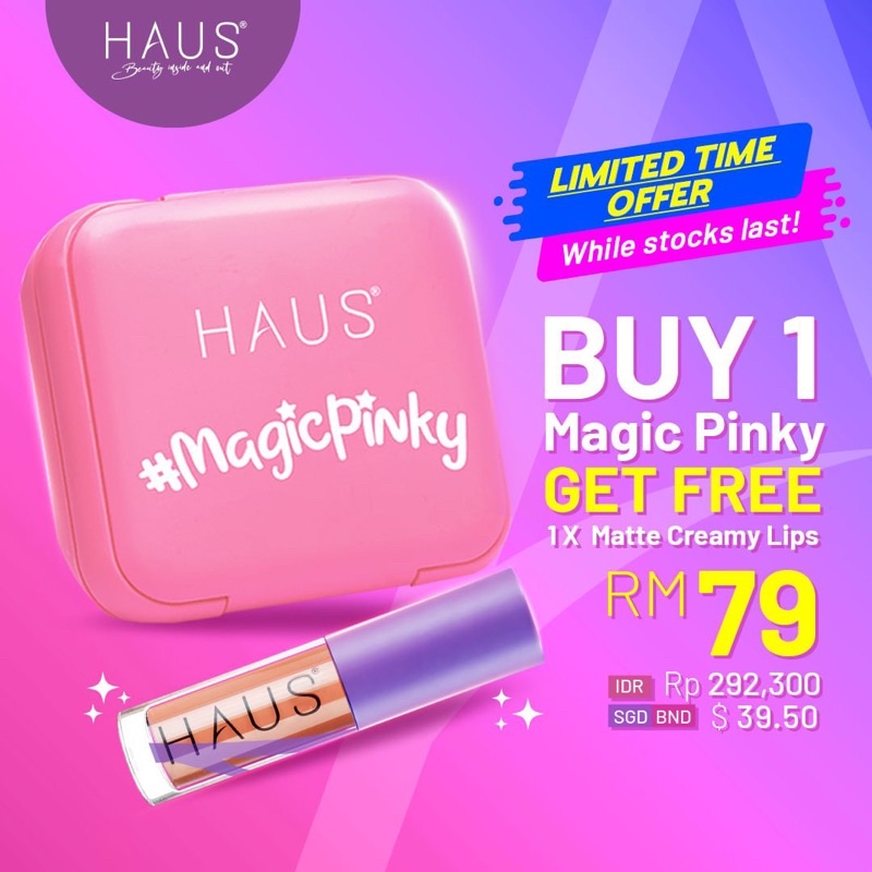 Makeup Foundation Compact Powder Magic Pinky Bedak Muka Haus Cosmetics ...